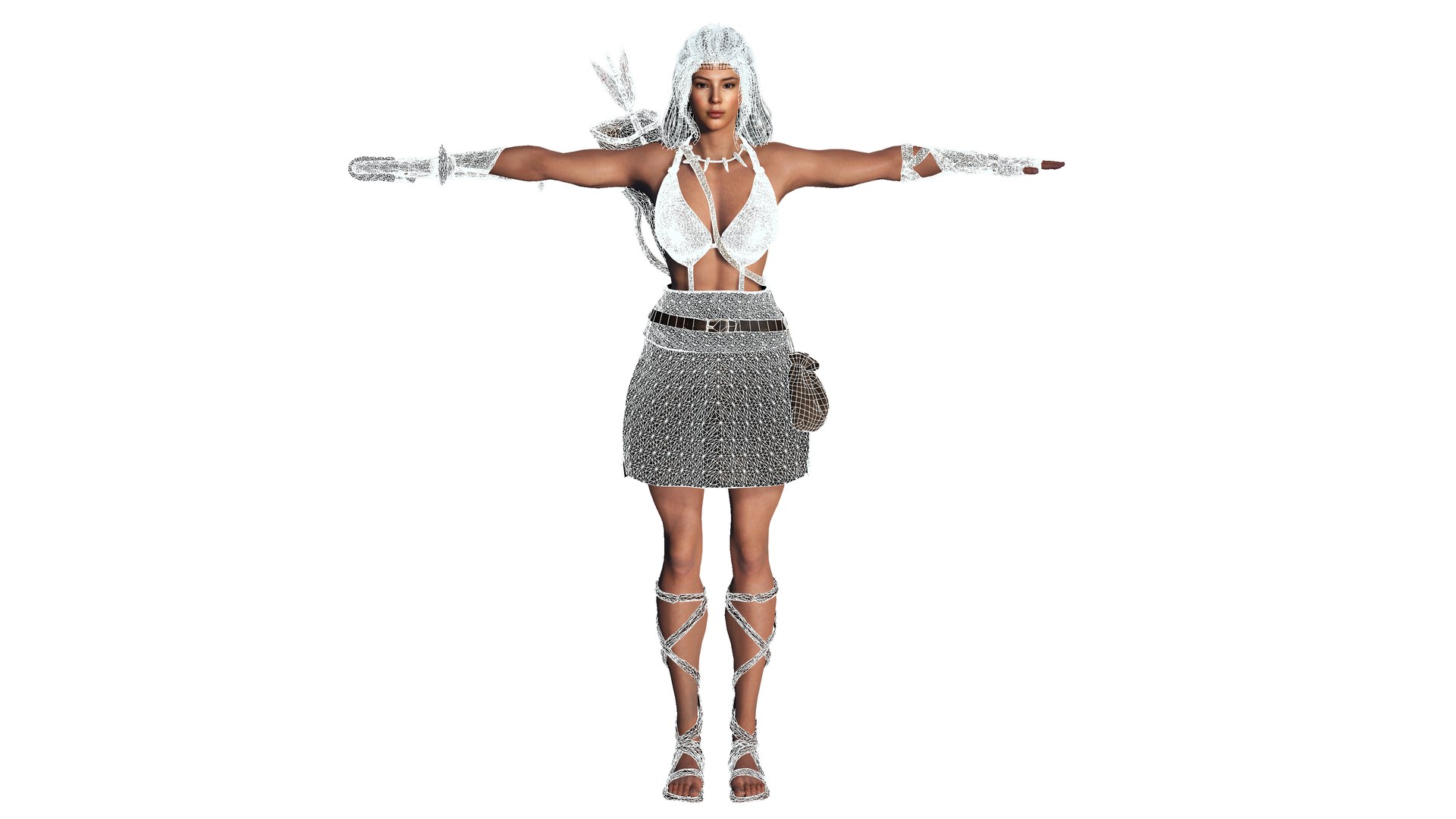 AAA 3D FANTASY FEMALE WARRIOR - HUMAN RIGGED CHARACTER 3D Model ...