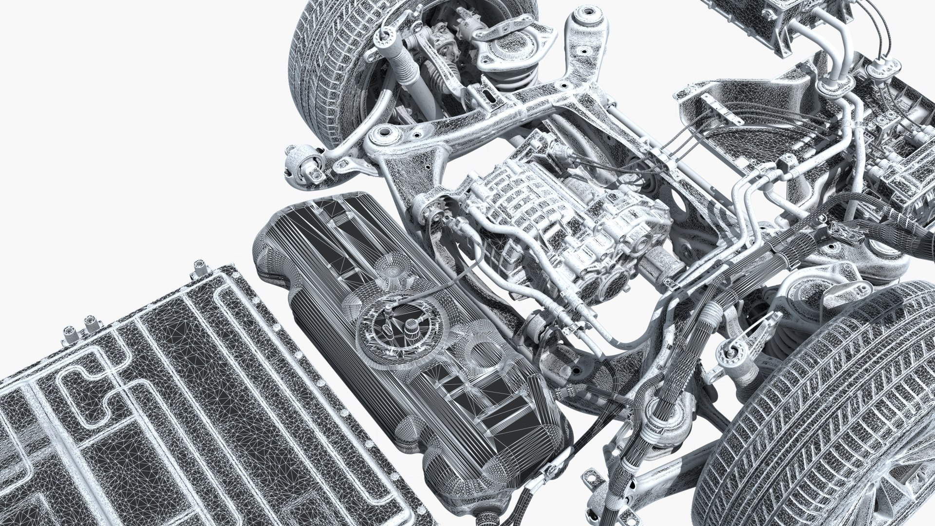 Extended Range Hybrid Car Chassis Model - TurboSquid 2226929