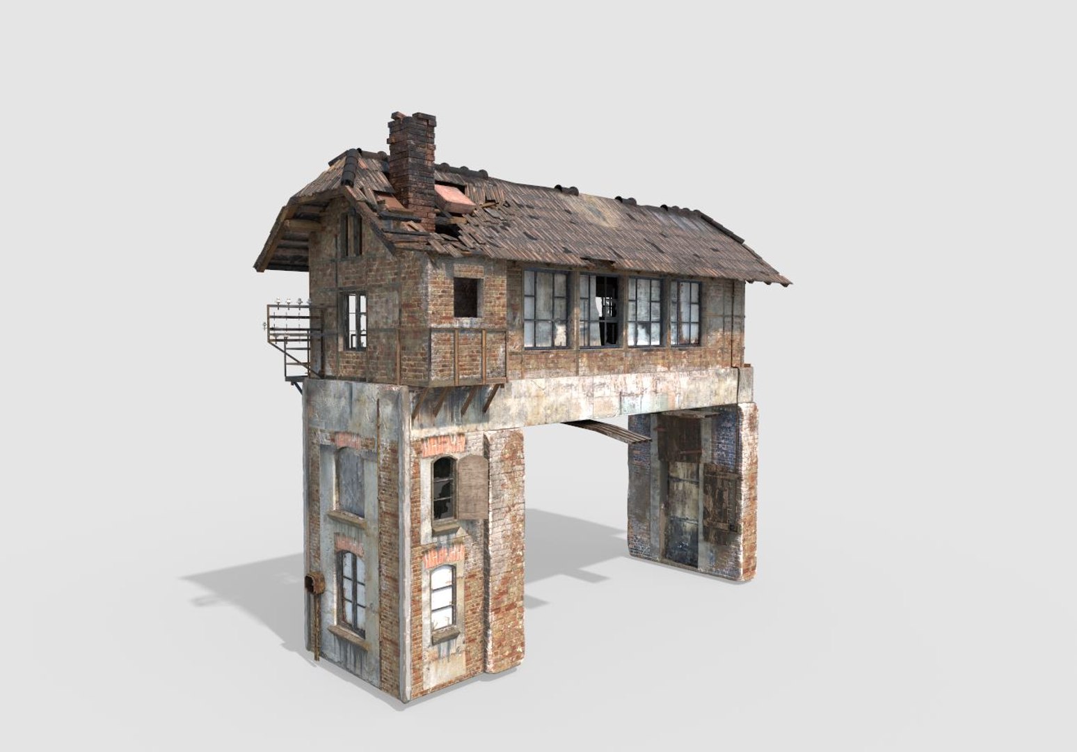 3D Abandoned Railroad Signal Box Model - TurboSquid 2248638