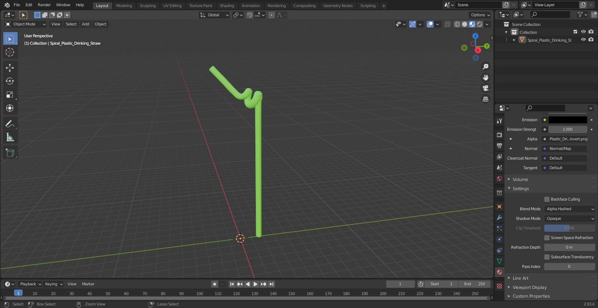 Spiral Plastic Drinking Straw 3D Model - TurboSquid 1799514