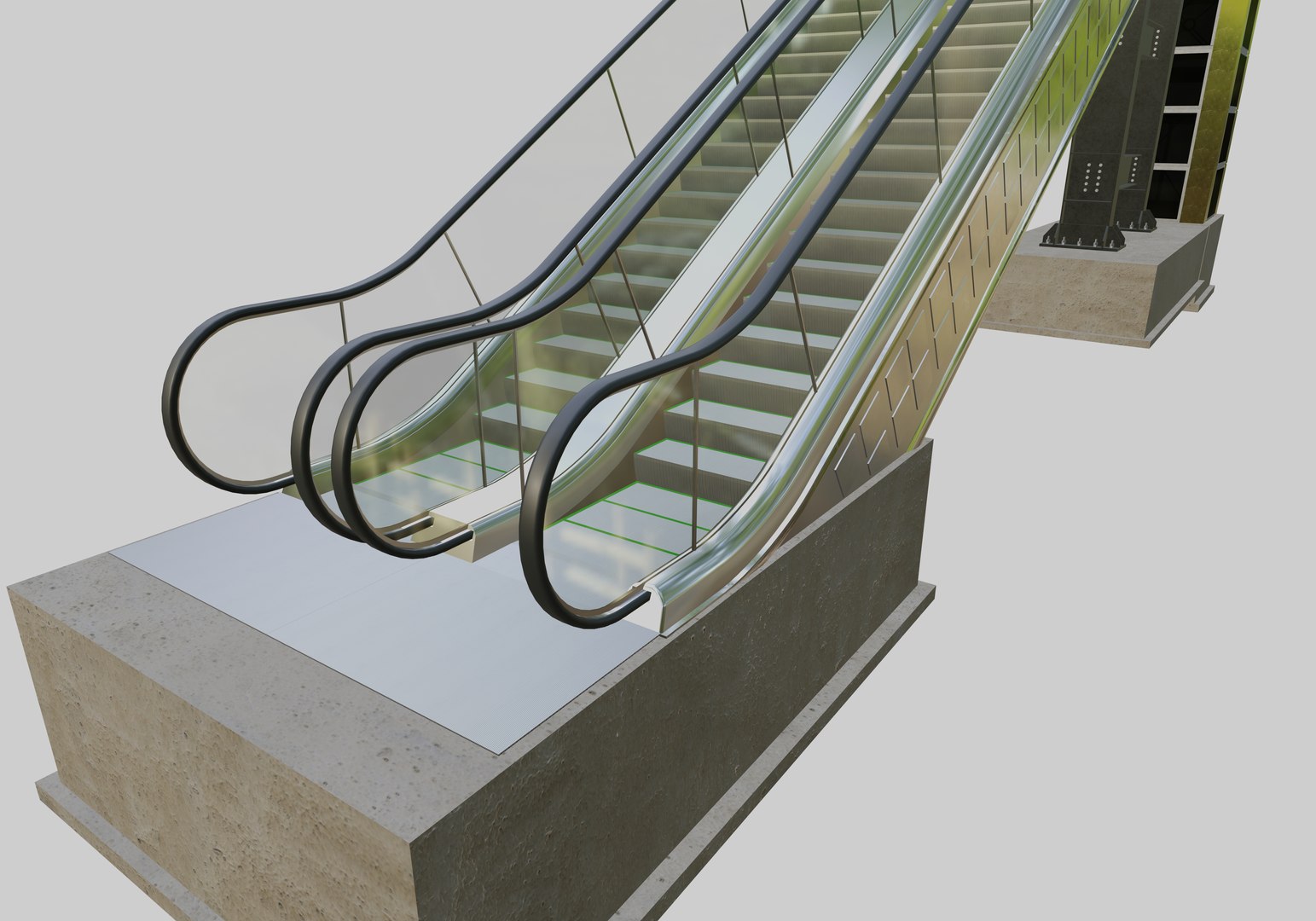 3D Steel Pedestrian Bridge-Elevator-Escalator-Straight Type-20 ...