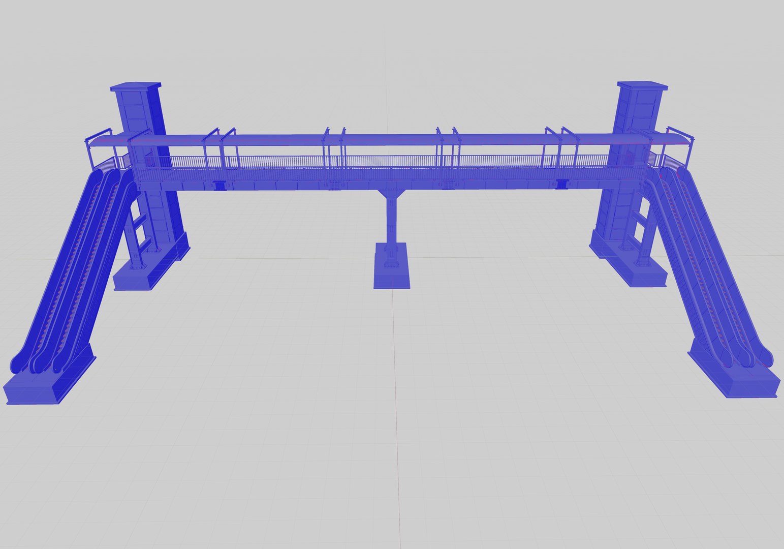 3D Steel Pedestrian Bridge-Elevator-Escalator-Straight Type-20 ...