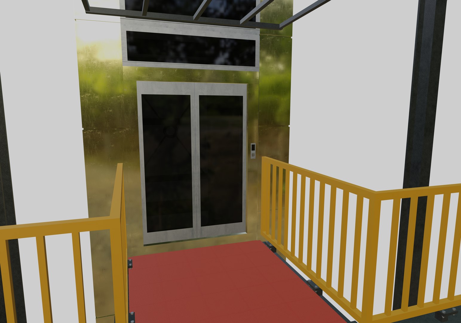 3D Steel Pedestrian Bridge-Elevator-Escalator-Straight Type-20 ...