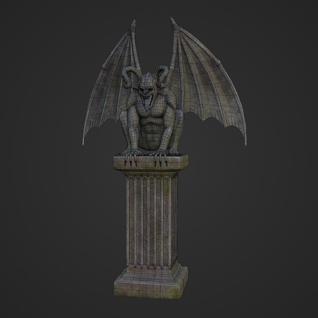 Gargoyle Statue Low-poly 3D Model 3D - TurboSquid 1914007