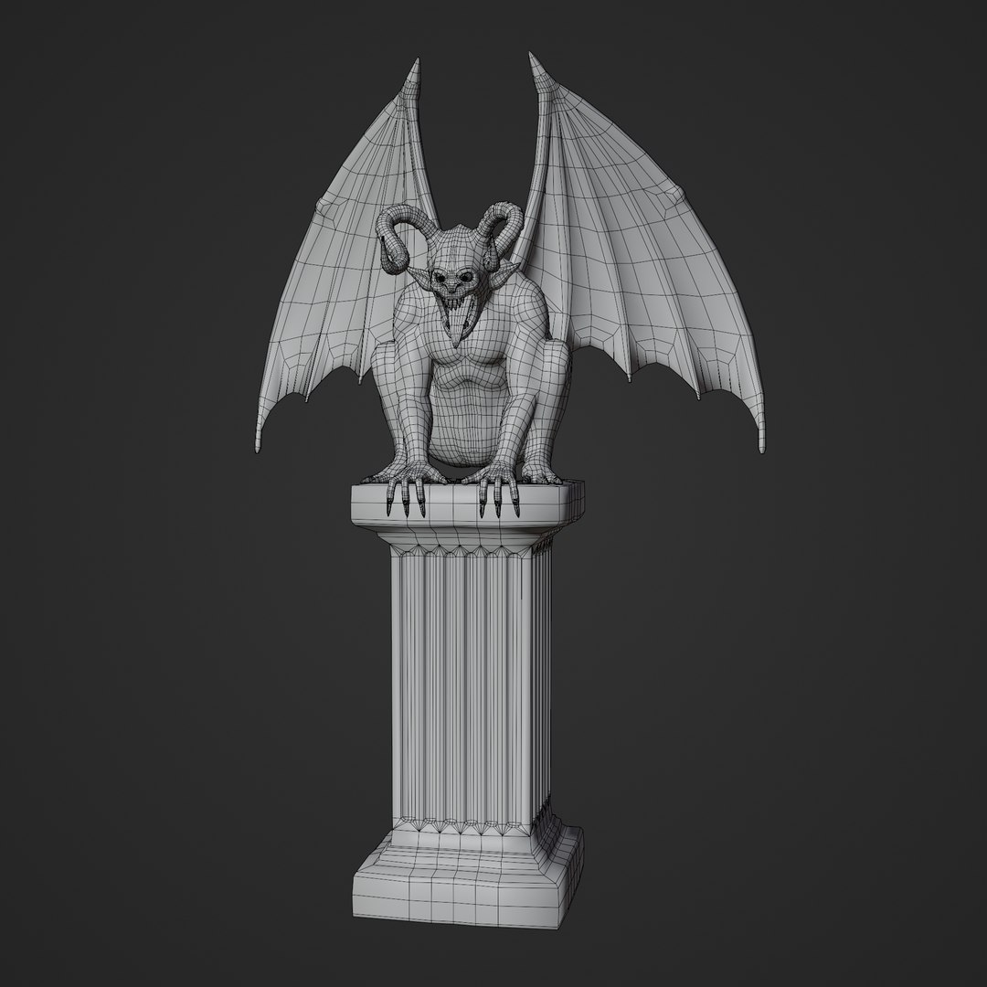 Gargoyle Statue Low-poly 3D Model 3D - TurboSquid 1914007