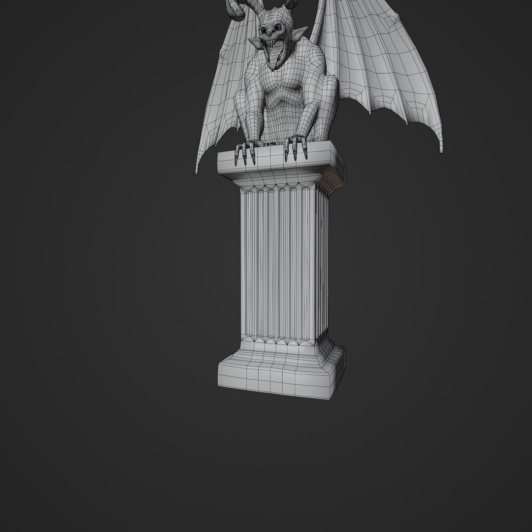 Gargoyle Statue Low-poly 3D Model 3D - TurboSquid 1914007