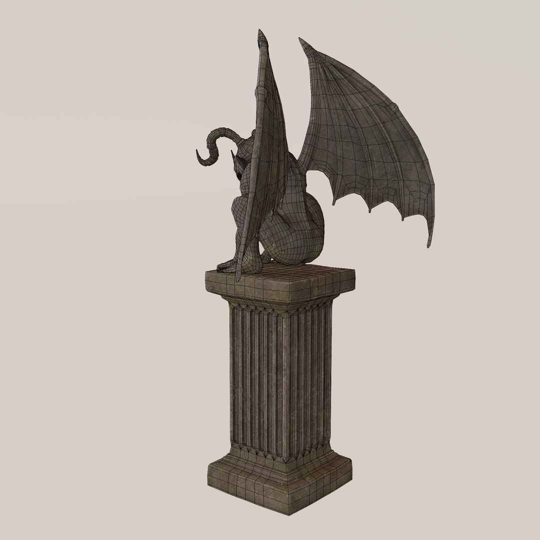 Gargoyle Statue Low-poly 3D Model 3D - TurboSquid 1914007