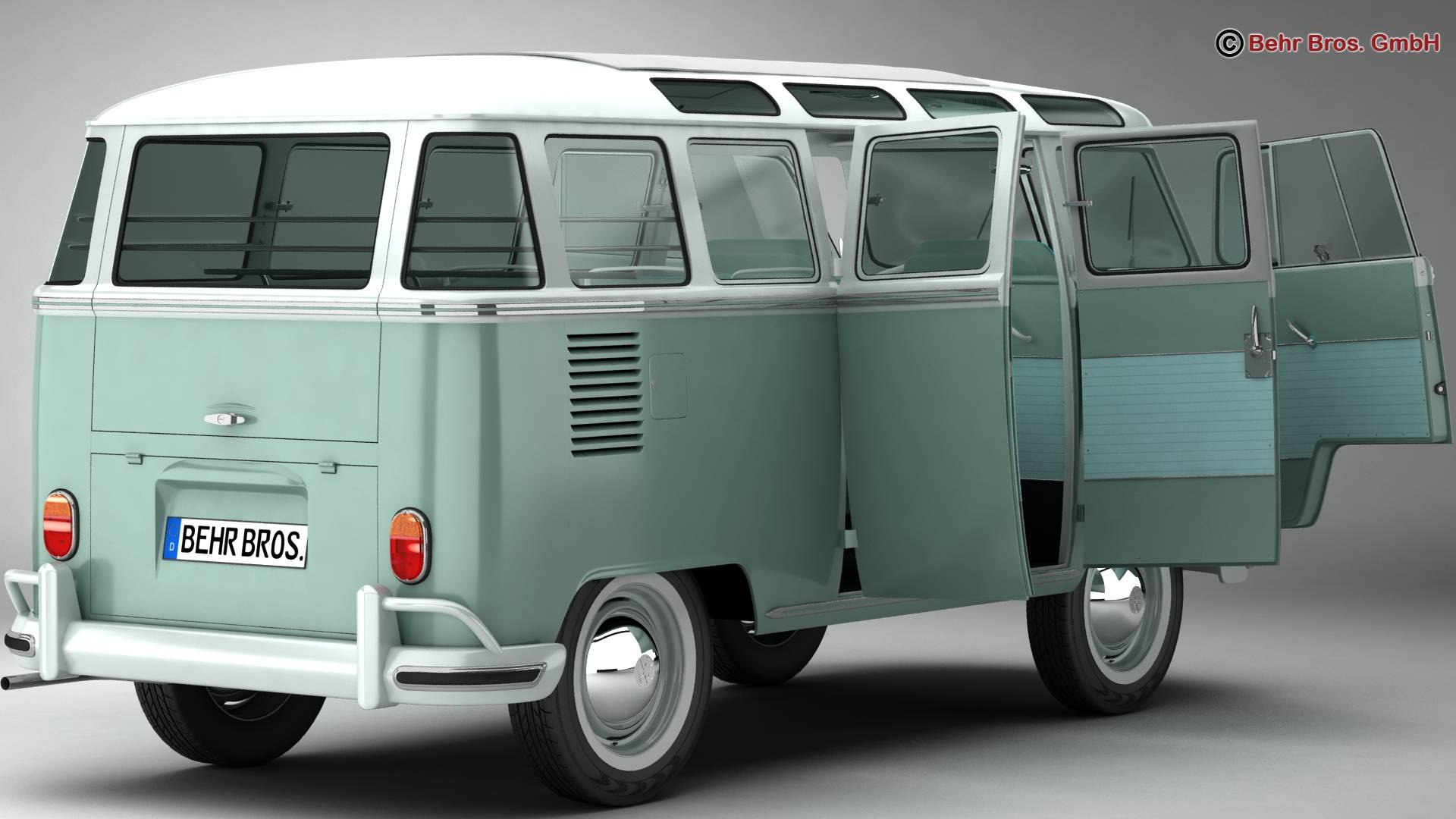 volkswagen type 2 samba 3d max