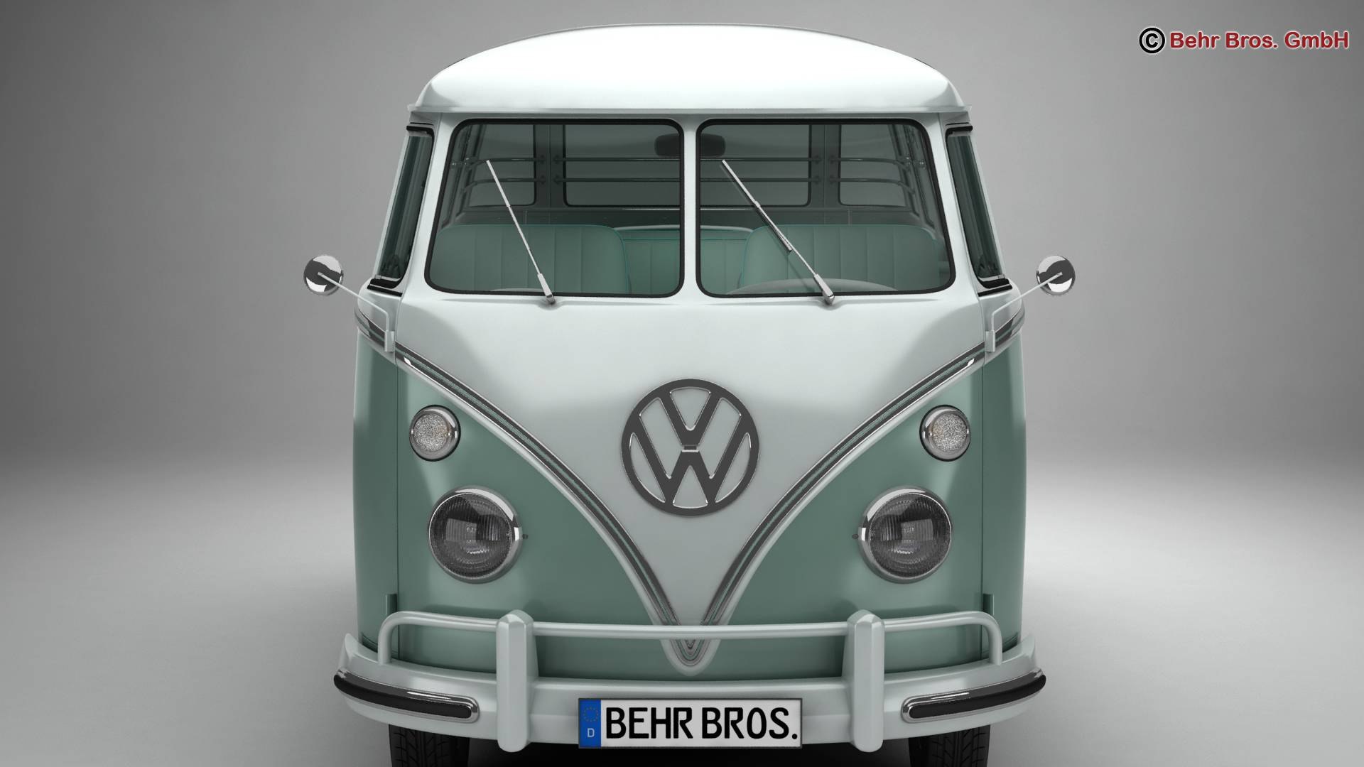 volkswagen type 2 samba 3d max