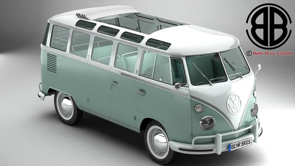 volkswagen type 2 samba 3d model