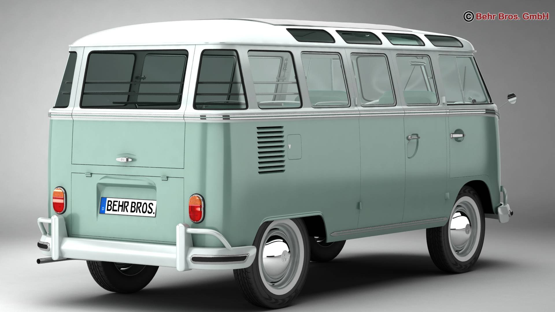 volkswagen type 2 samba 3d max