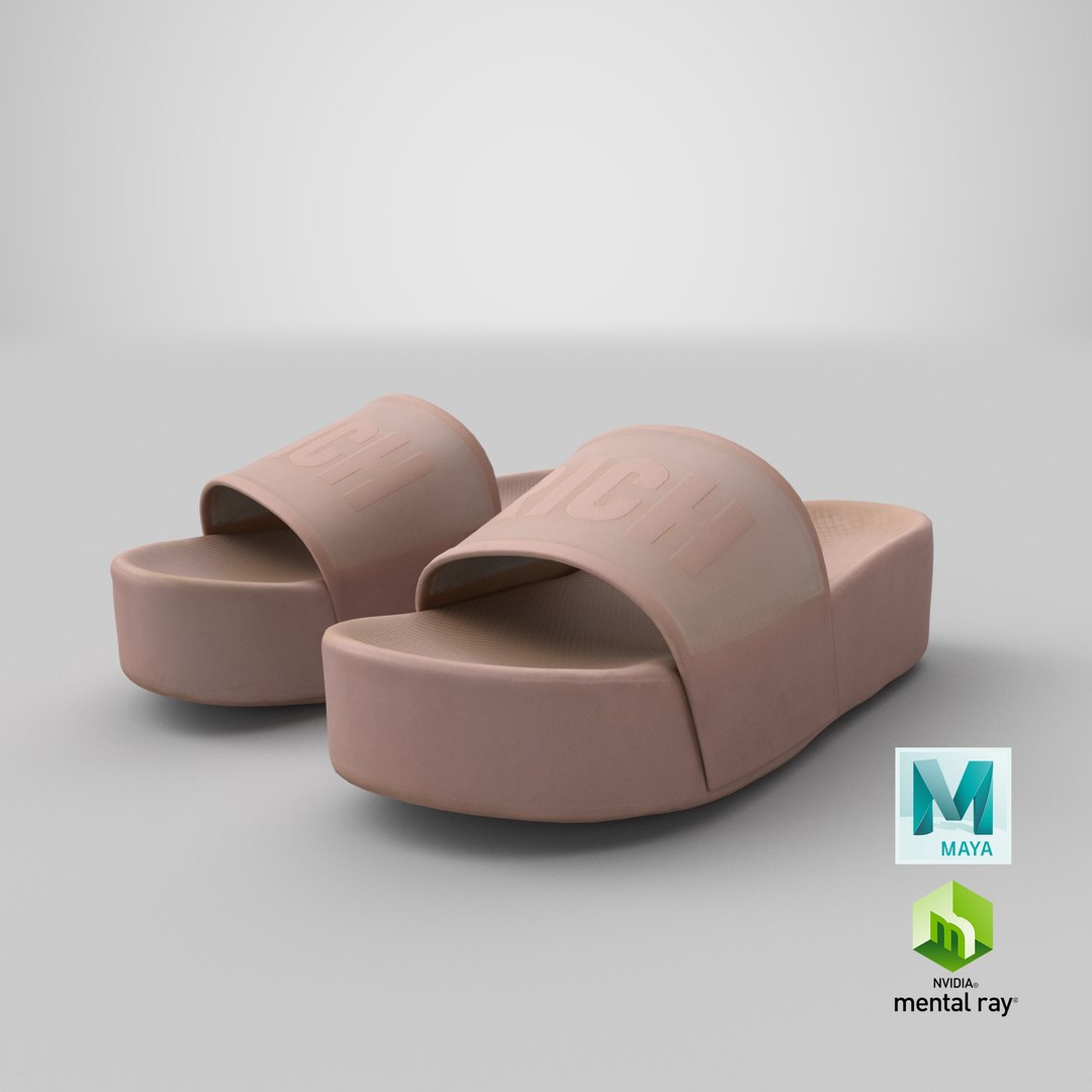 Pink slippers 3D model - TurboSquid 1654446