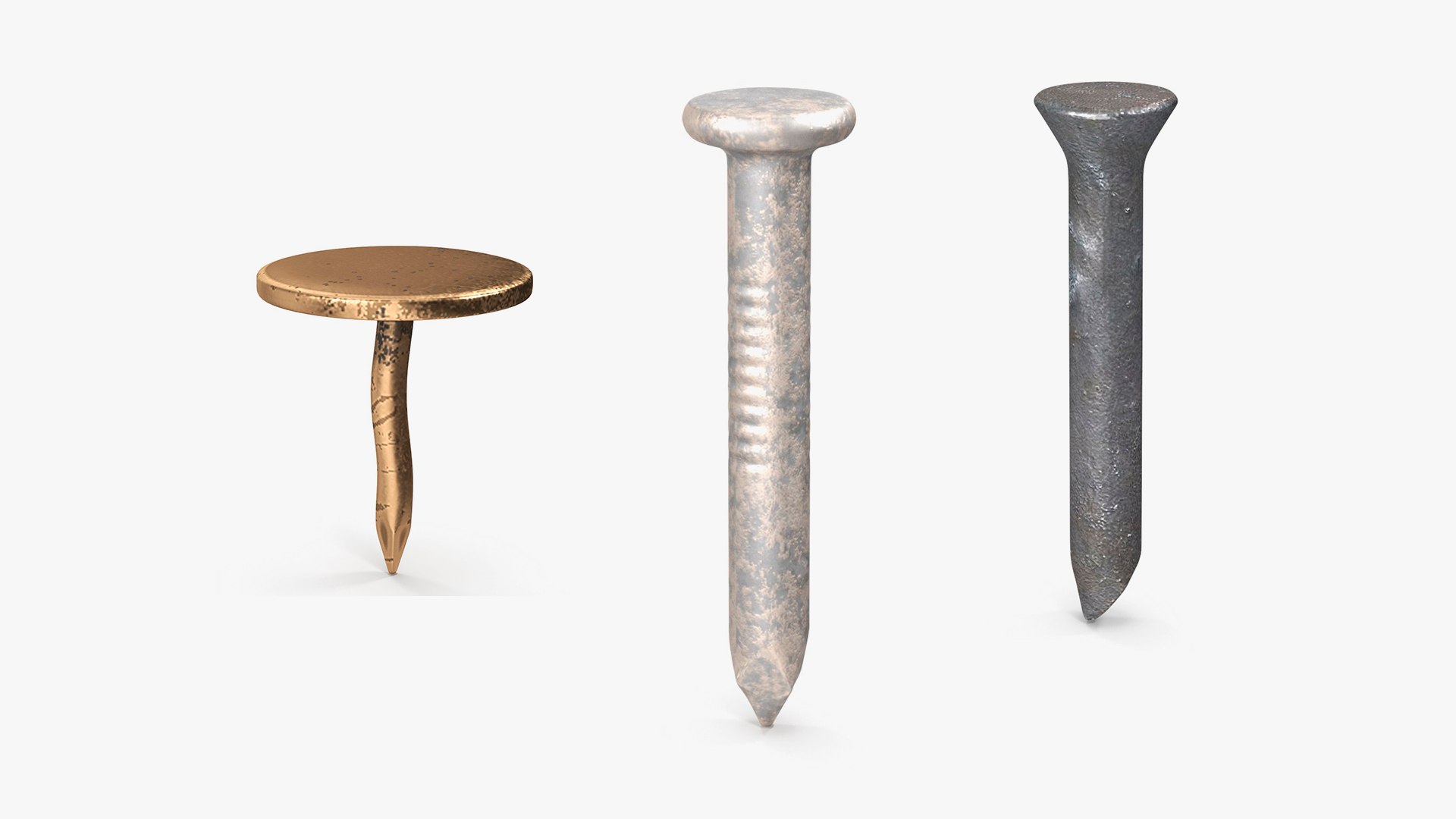 3D Old Industrial Nails Collection 4 Model - TurboSquid 2178547