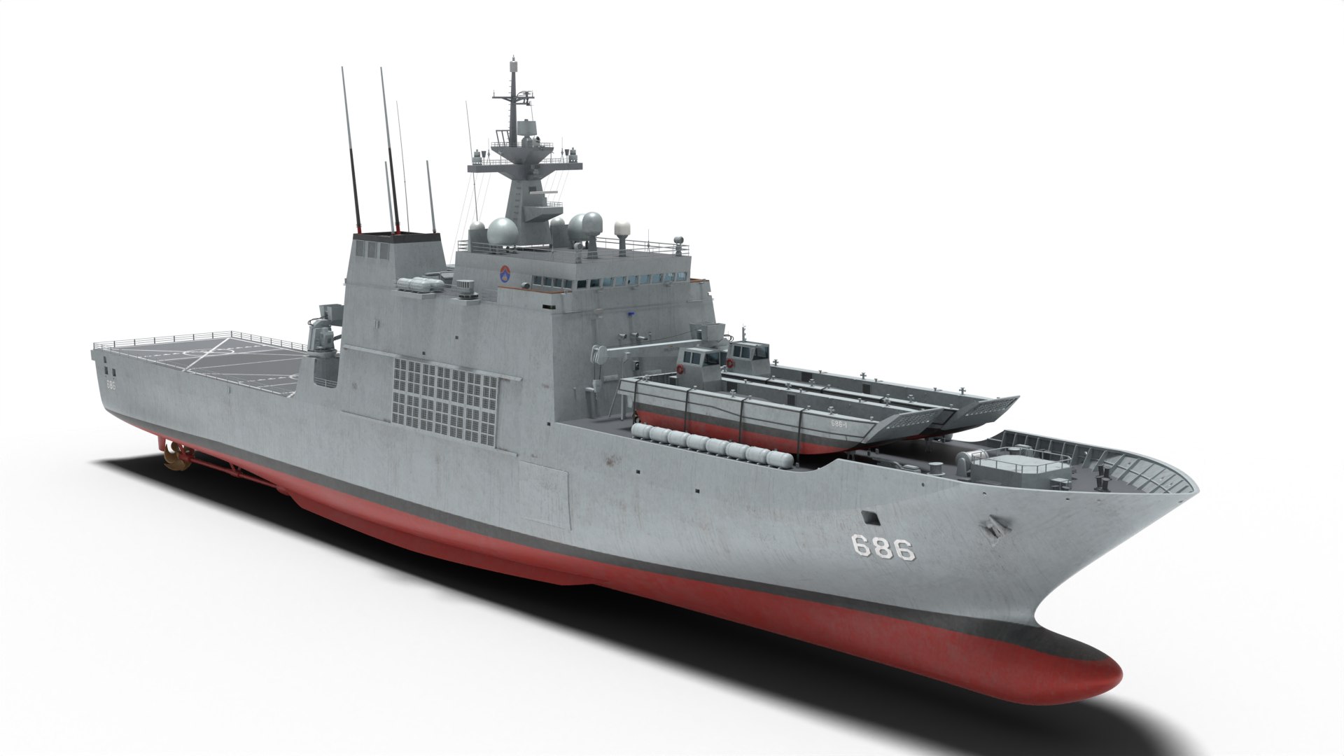 3D Model Landing Ship Cheonwangbong - TurboSquid 2220452