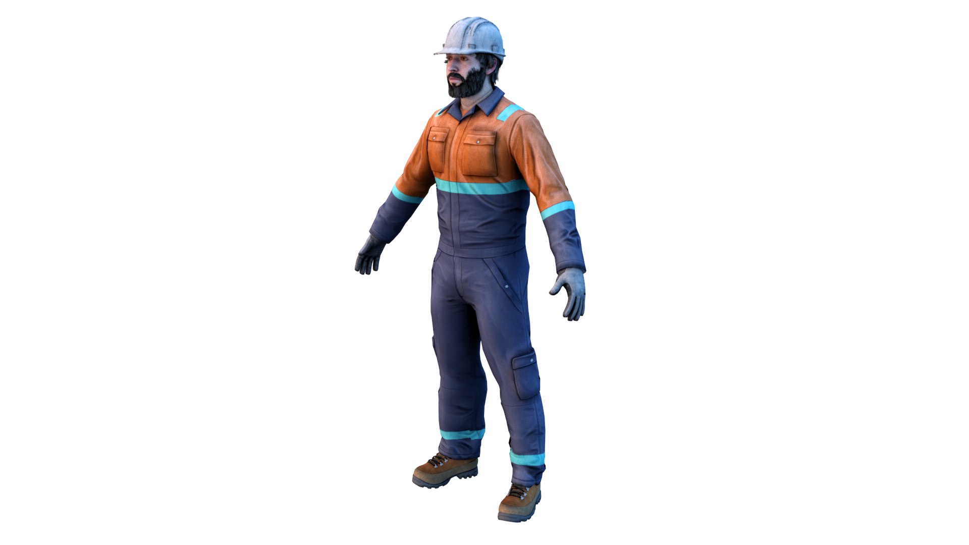 Worker Man Engineer 3D Model - TurboSquid 2219857