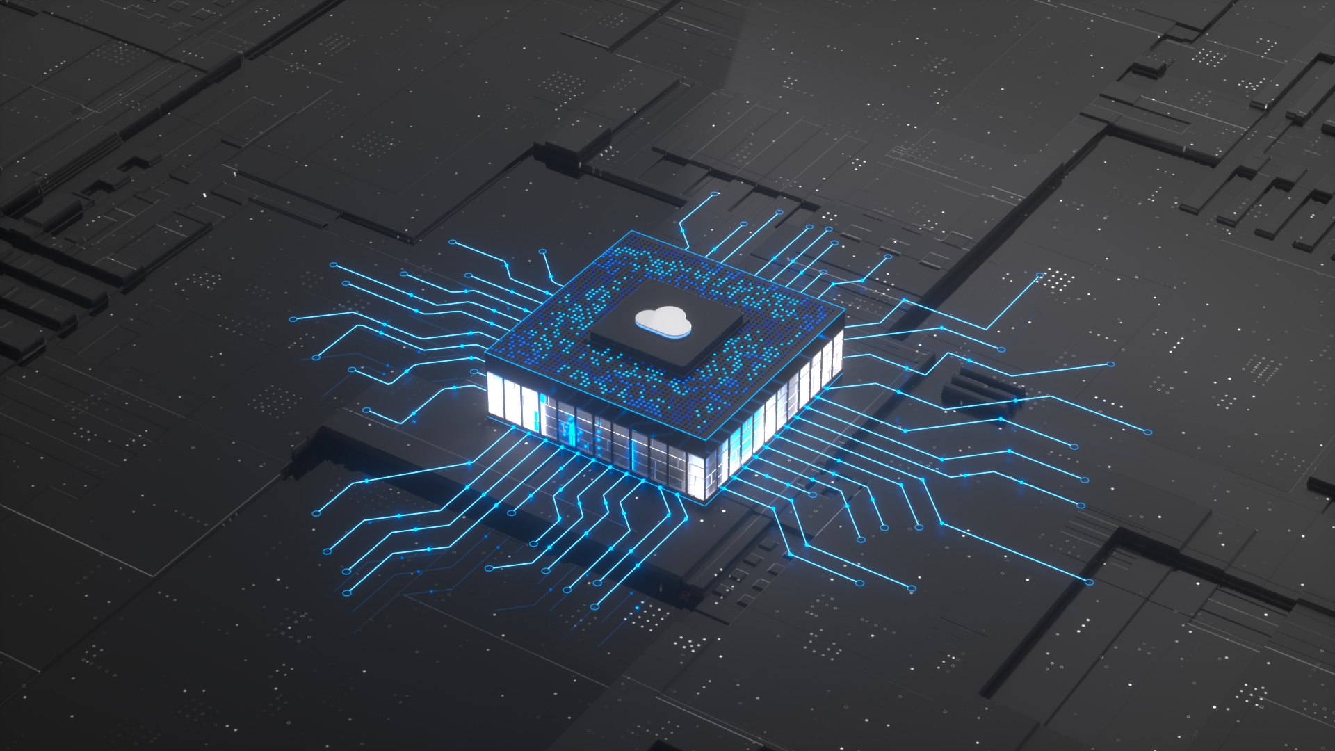 3D C4D Octane CPU Chip Core Capacitance Scifi Circuit Board 12 ...
