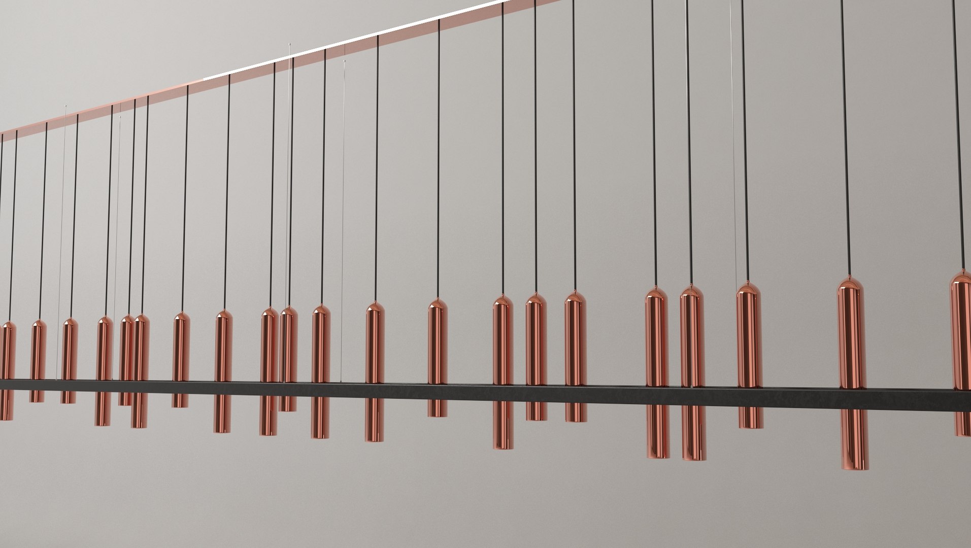 3D Long Pendant Copper Lamp Model - TurboSquid 1834832