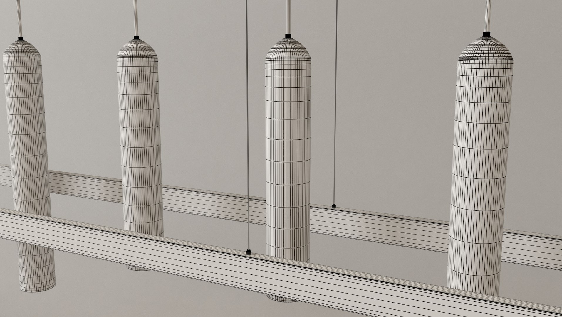 3D Long Pendant Copper Lamp Model - TurboSquid 1834832