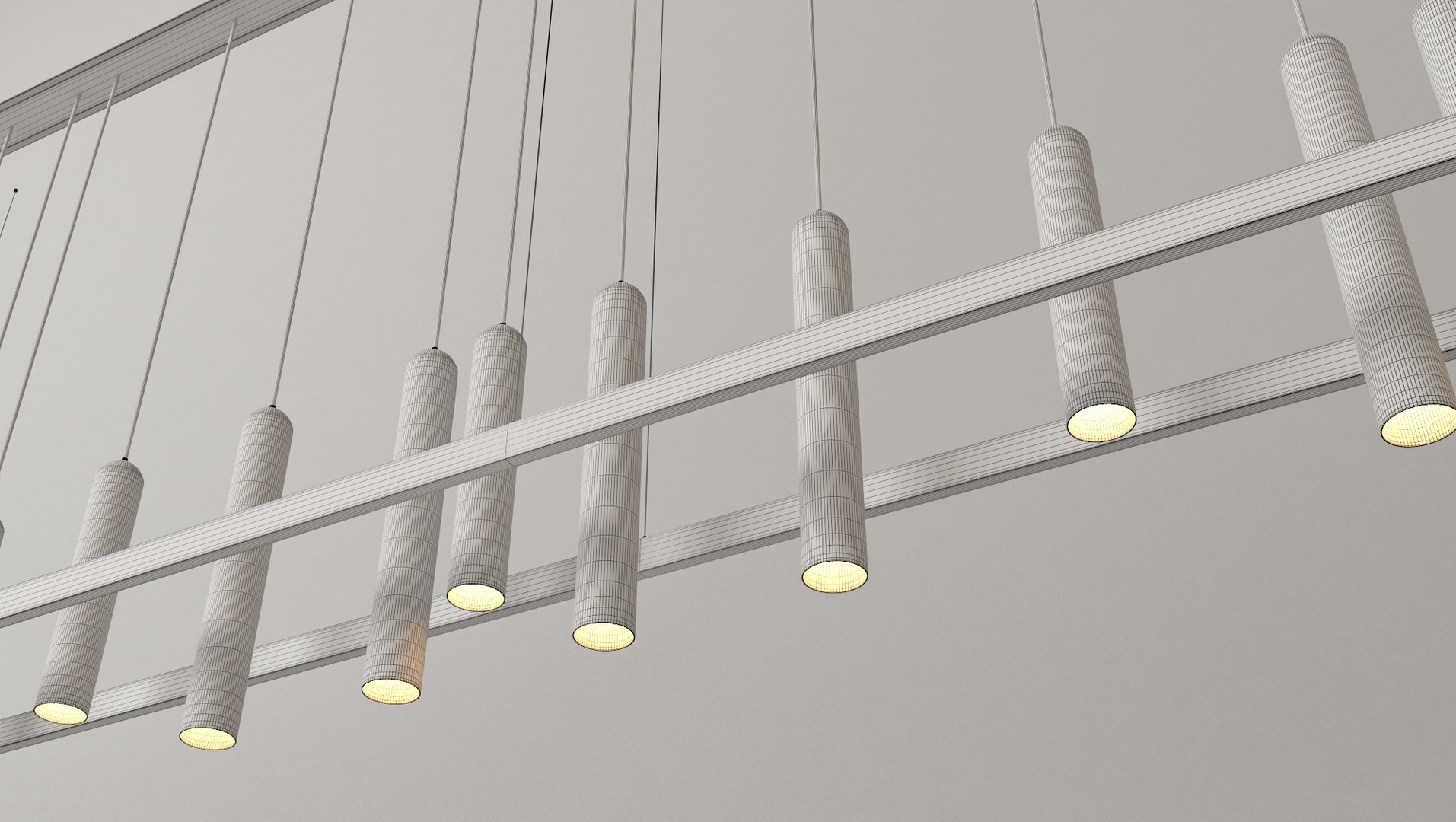 3D Long Pendant Copper Lamp Model - TurboSquid 1834832