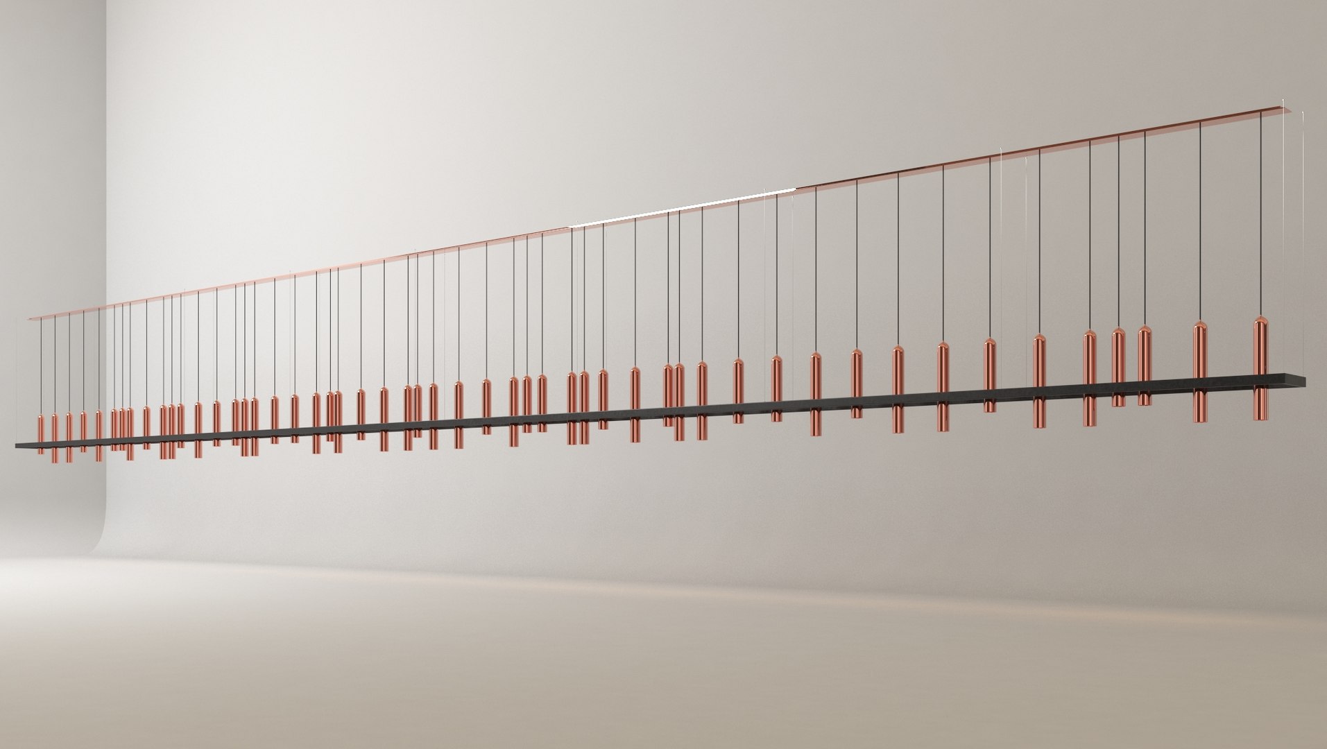 3D Long Pendant Copper Lamp Model - TurboSquid 1834832