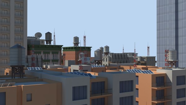 realistic city scene 3d max