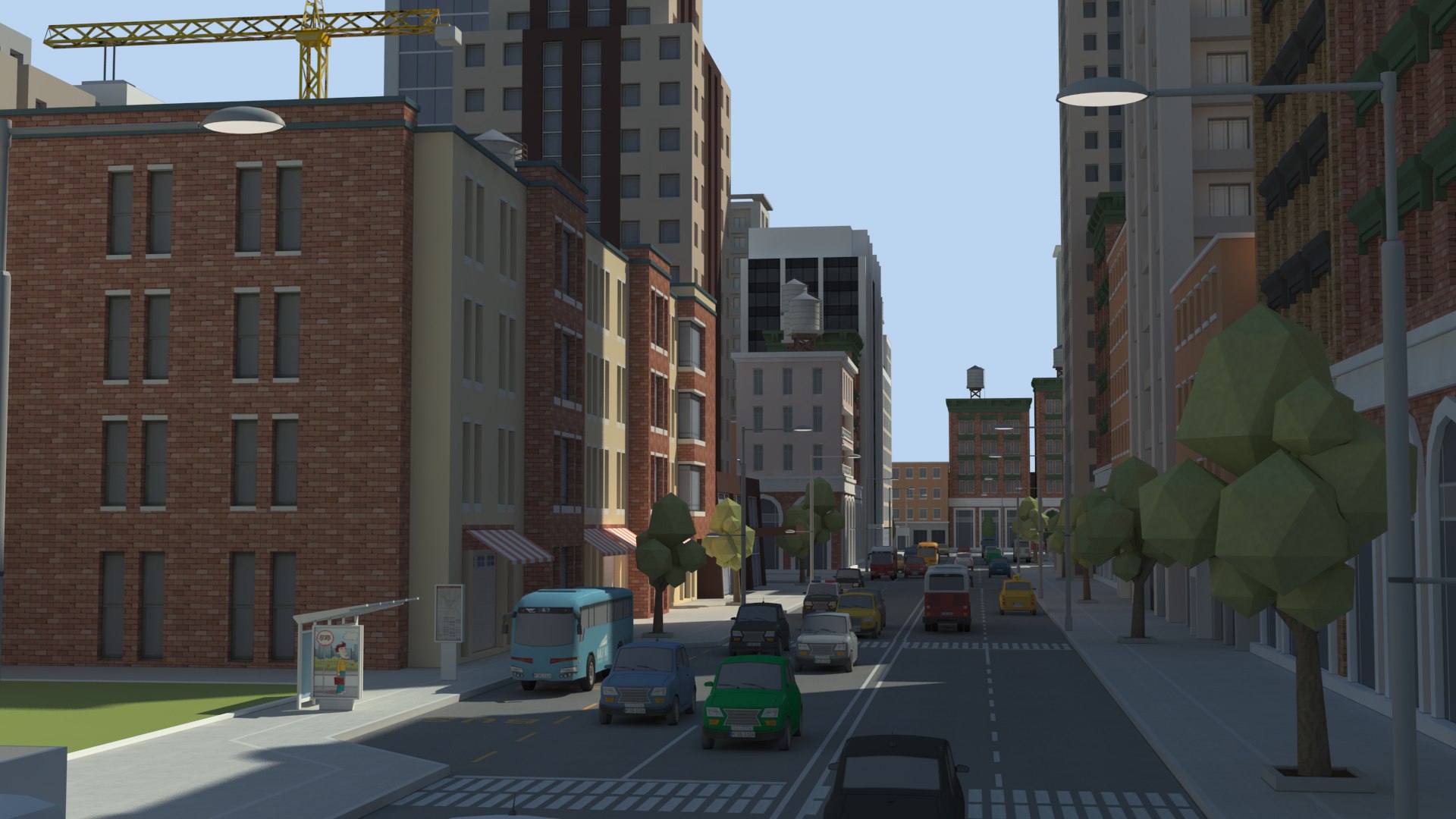 realistic city scene 3d max