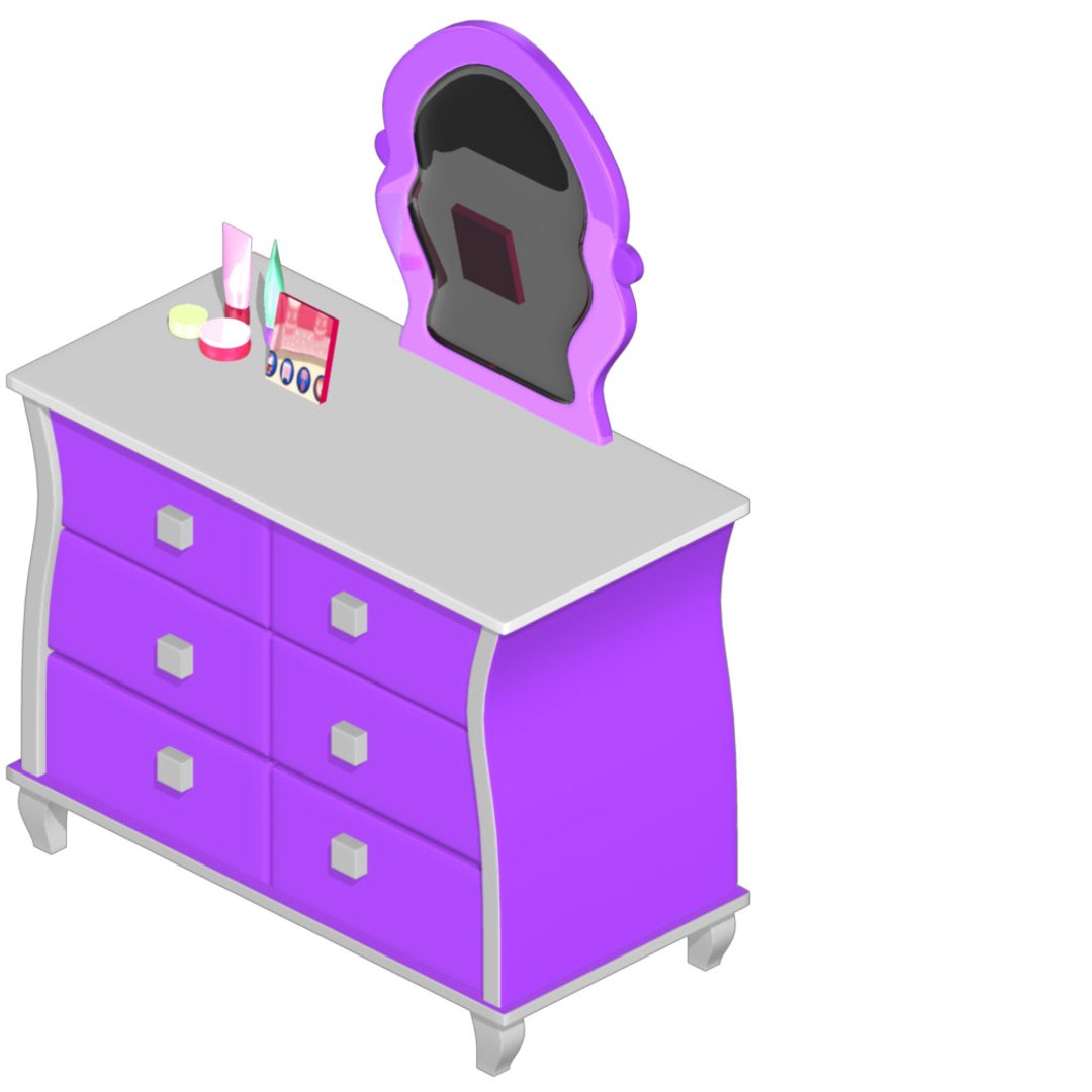 3d fbx makeup table