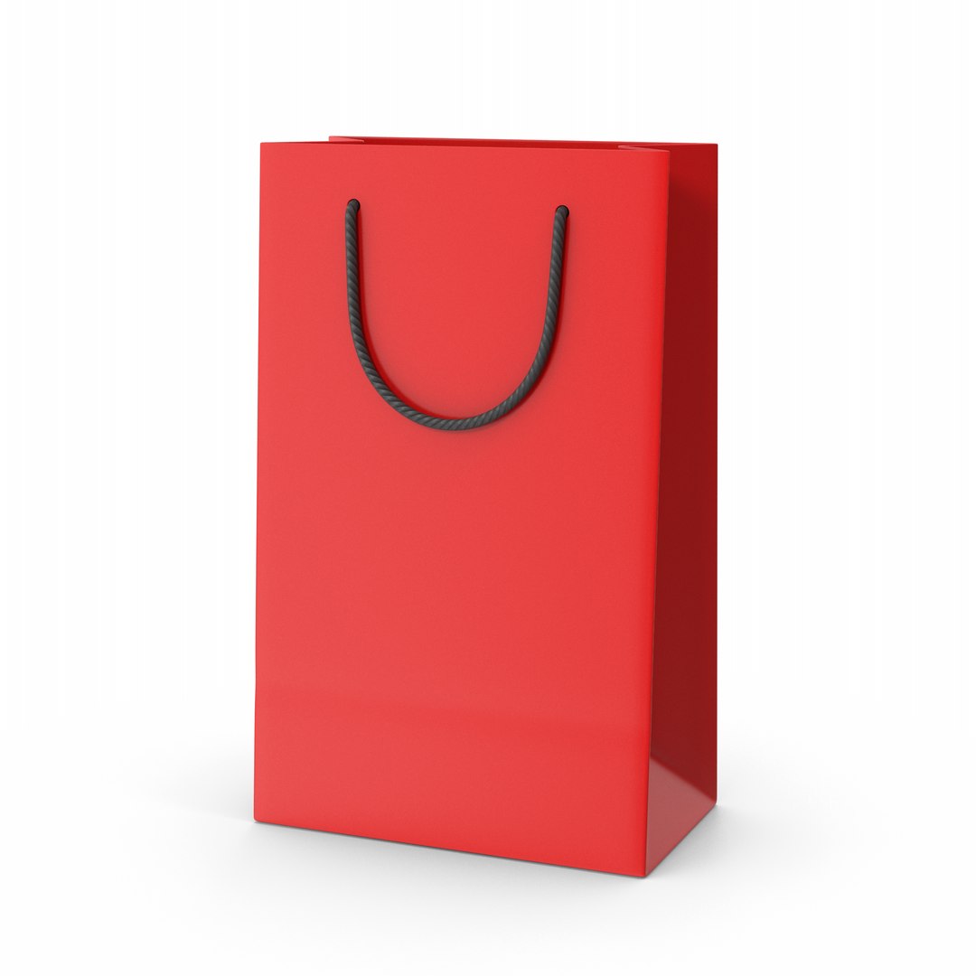 Red Paper Bag Model - TurboSquid 1890806