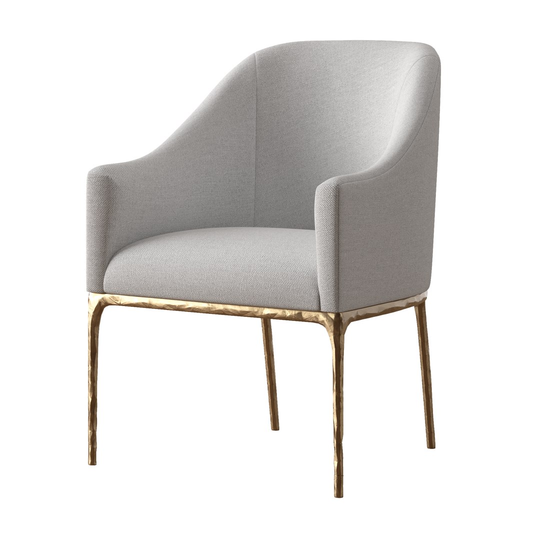 3D Model RH THADDEUS BARRELBACK SLOPE DINING ARMCHAIR - TurboSquid 2084990