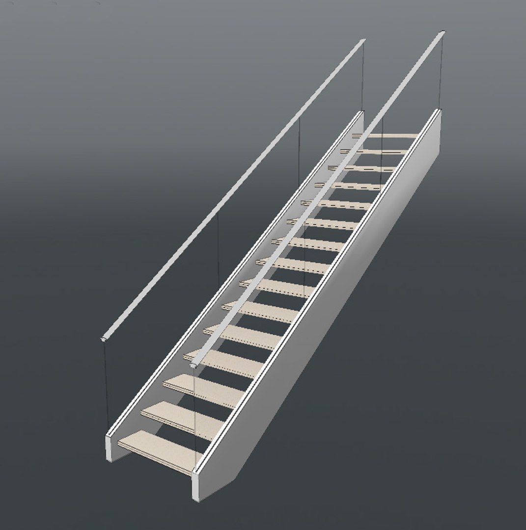 3d Model Steel Modern Stair