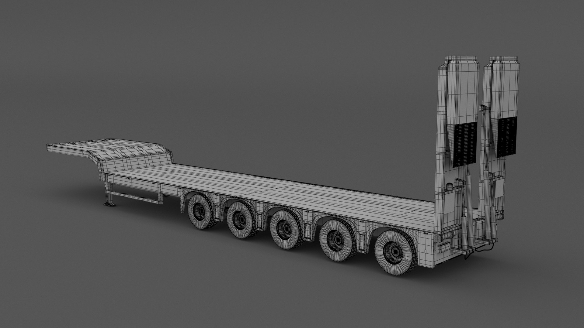 Lowboy Trailer 3D Model - TurboSquid 2152881
