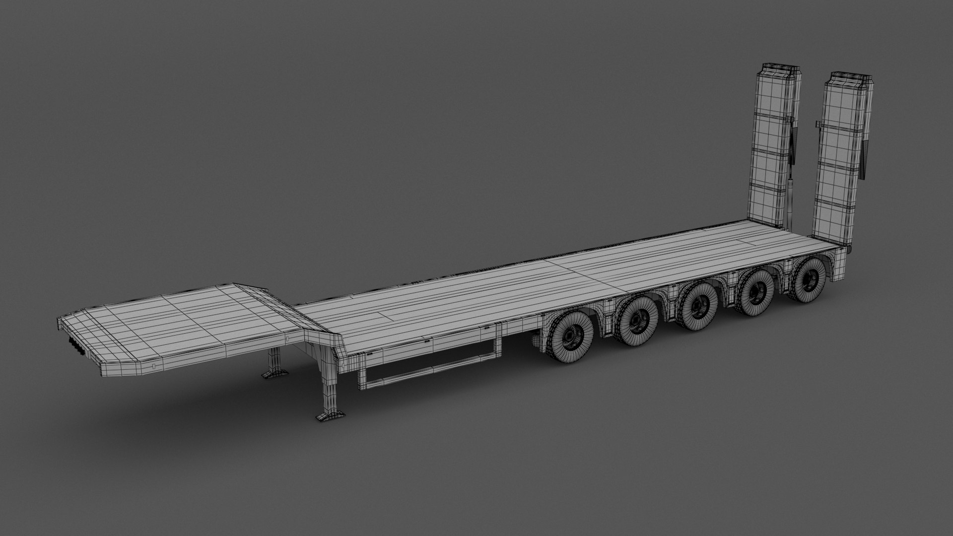 Lowboy Trailer 3D Model - TurboSquid 2152881