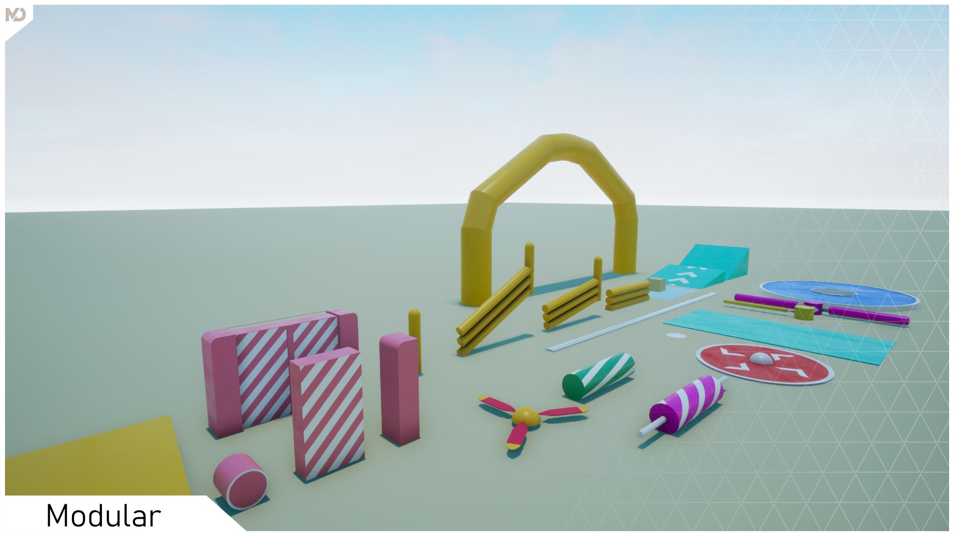 Platform Obstacle Course - Modular Customizable 3D Model - TurboSquid ...