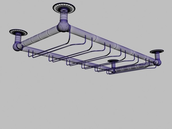 3d brass glass rack model