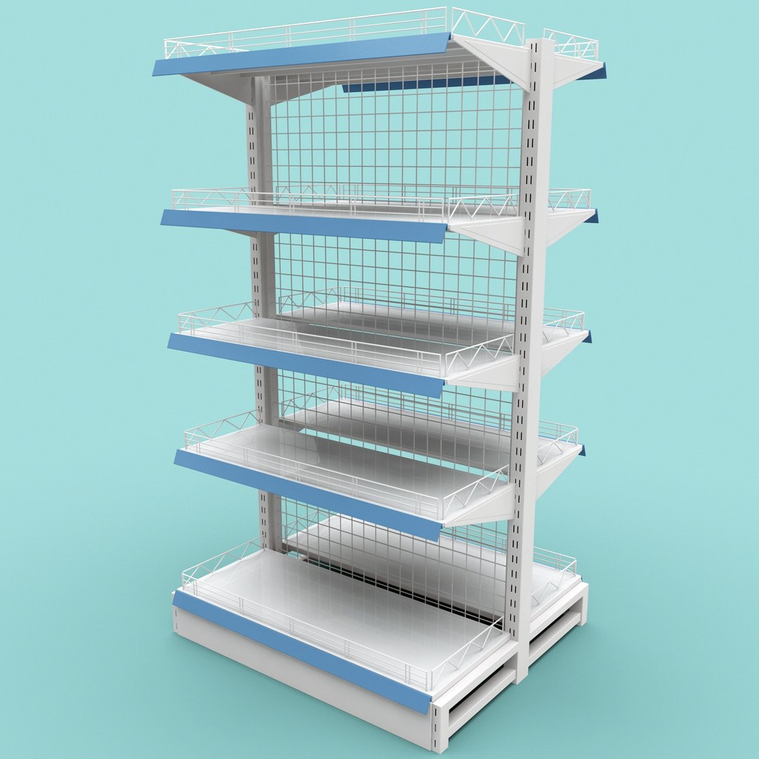 supermarket shelf v4 3d 3ds