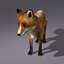 3d red fox rigged model