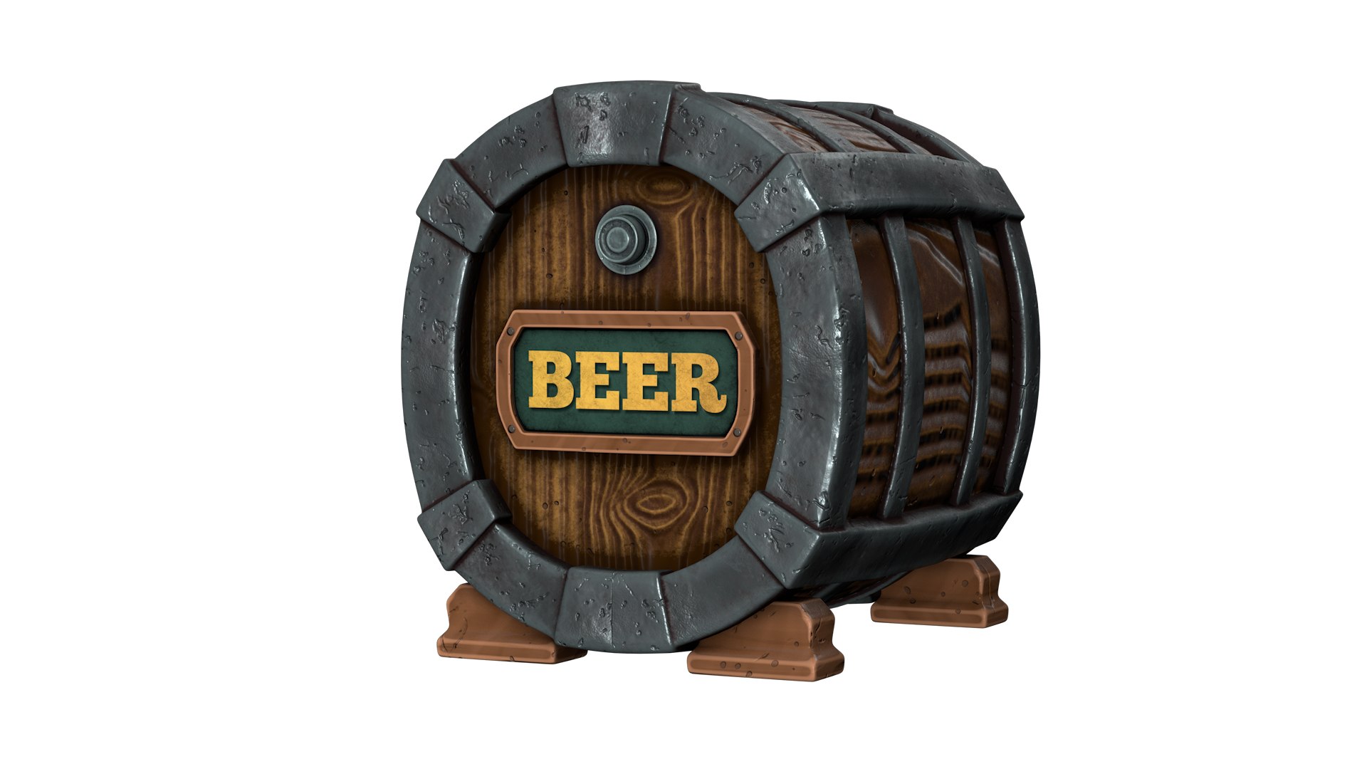 Cartoon Barrel Model - TurboSquid 2116847
