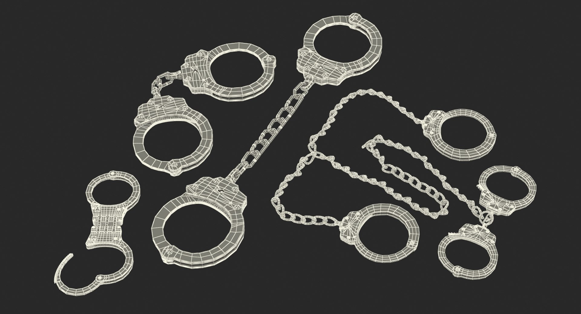 Handcuffs Chain Hinged 3D Model - TurboSquid 1165171