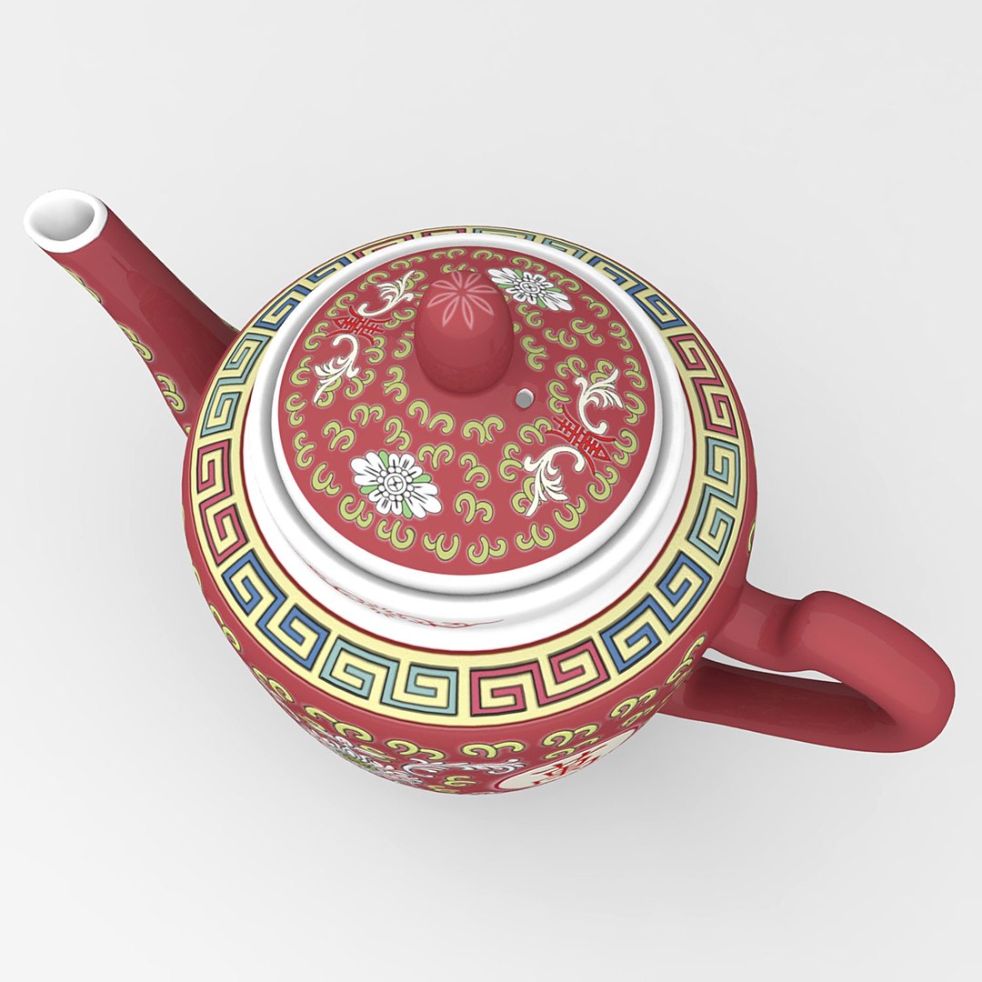 3d Model Traditional Chinese Porcelain Tea Set