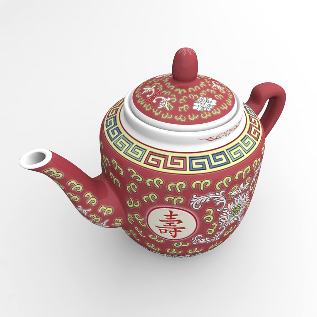 3d Model Traditional Chinese Porcelain Tea Set