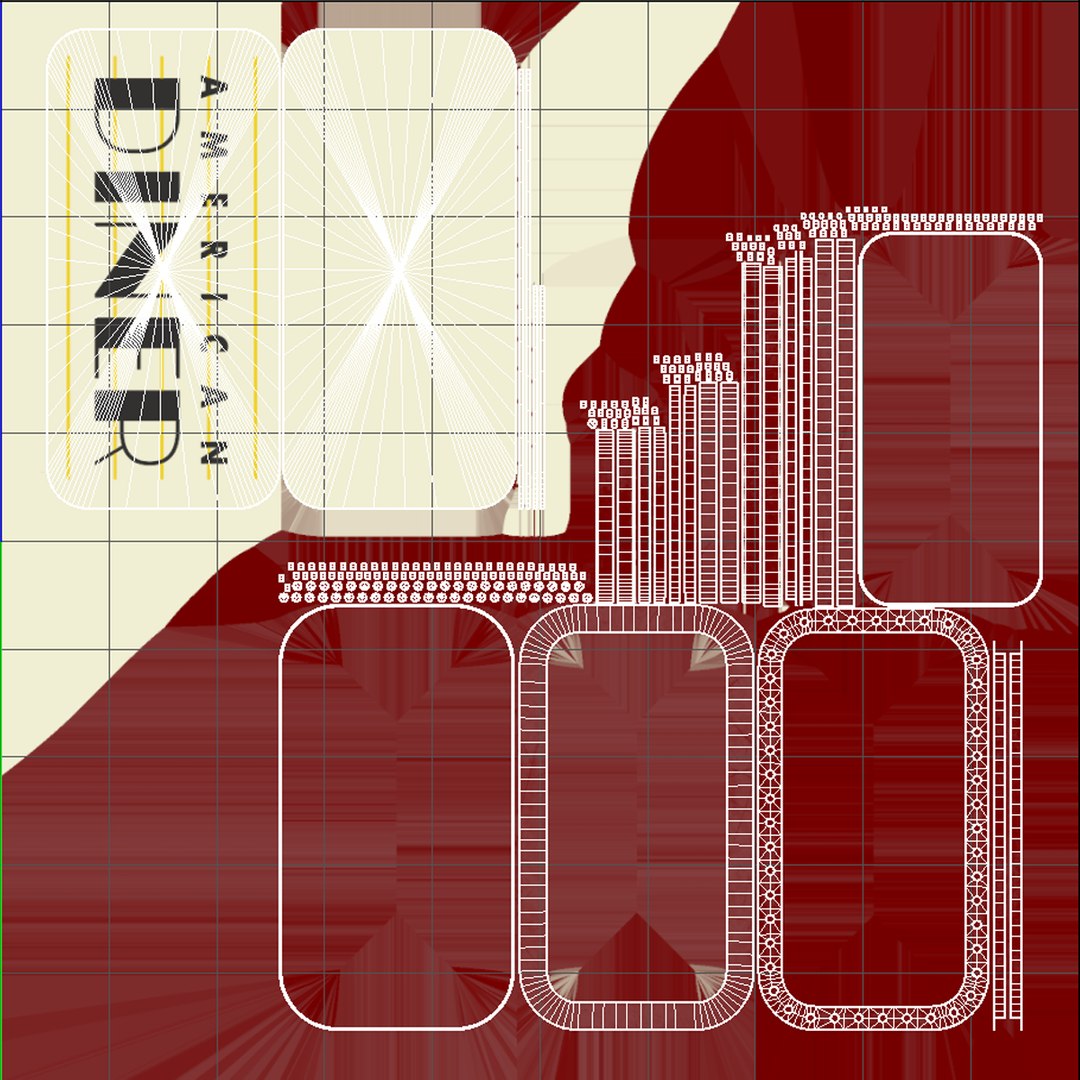 3D Retro Sign American Diner Model - TurboSquid 1616605