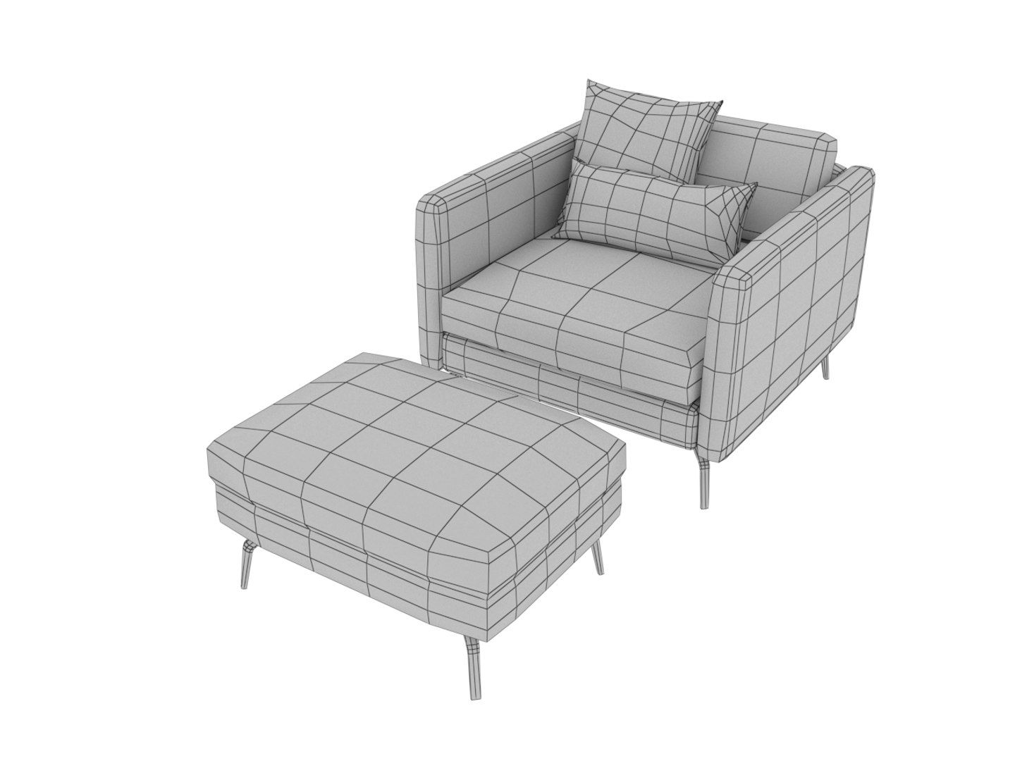 3D Low Poly Armchair -Osaka Chair - TurboSquid 1730297