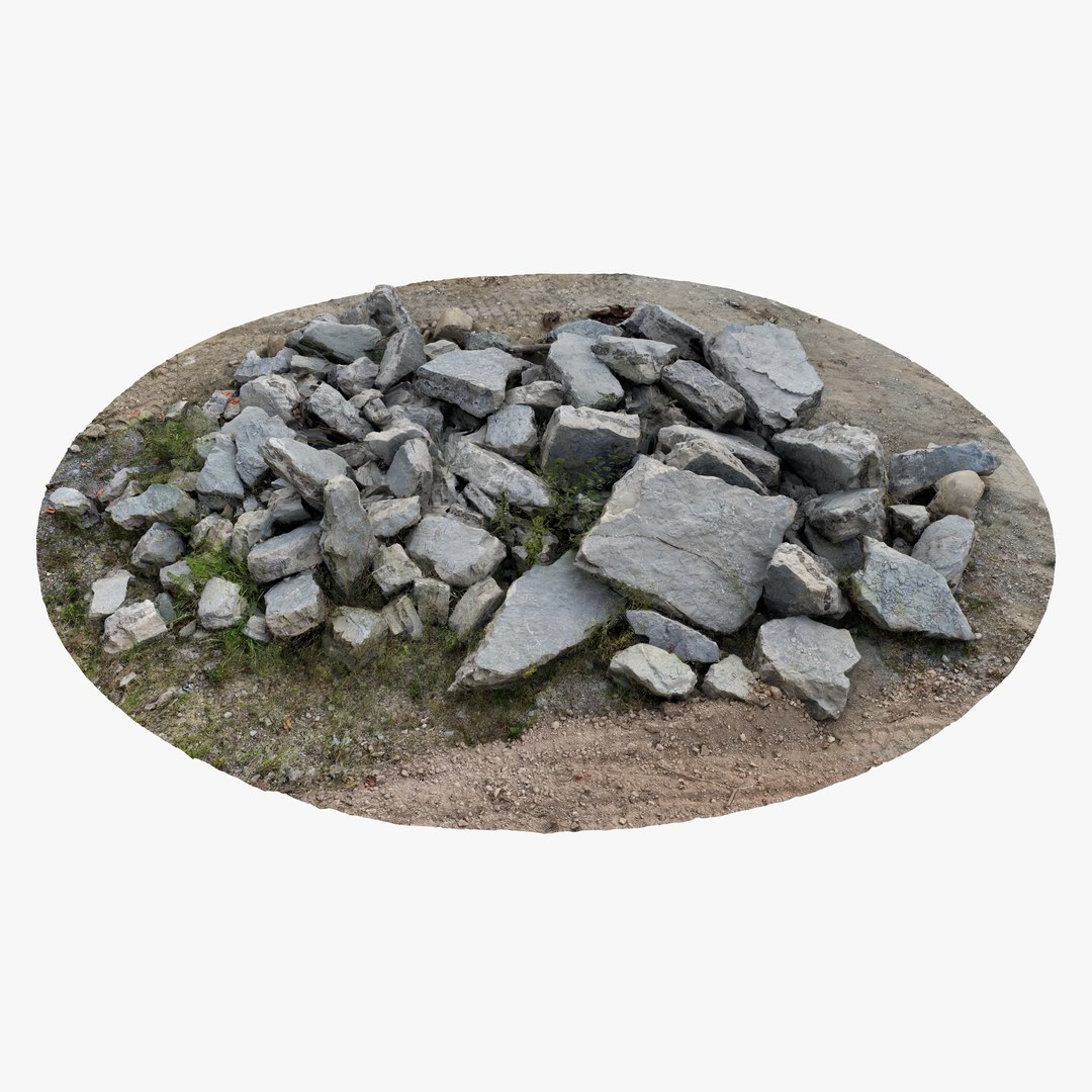 Gravel Rock Pile 02 - 3D photogrammetry model scan of pile of Rocks on ...