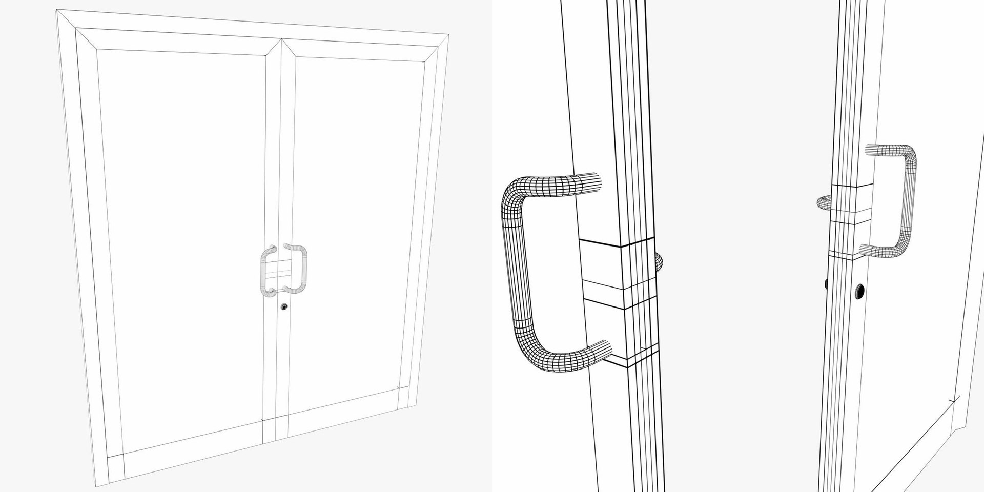 3D Double storefront glass door - TurboSquid 2109732