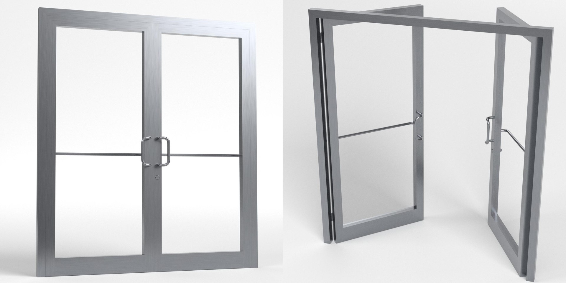 3D Double storefront glass door - TurboSquid 2109732