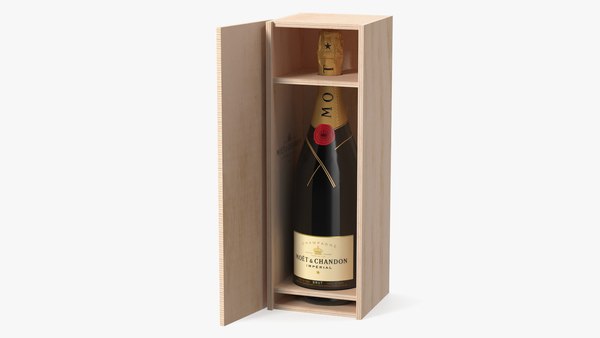 modelo 3d Champán Moet en caja de madera - TurboSquid 2276731