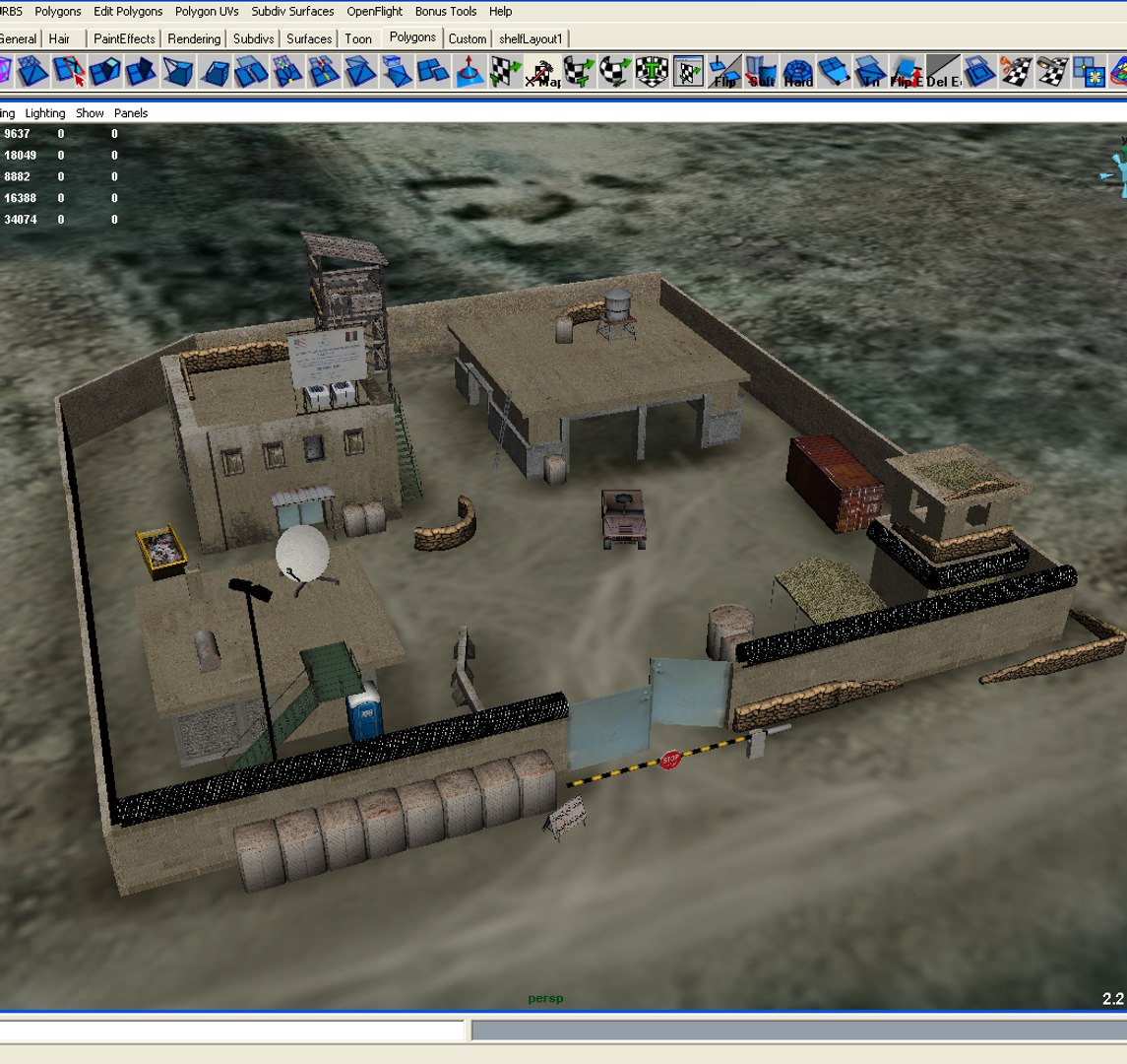 3d Afghan Police Compound Base Model