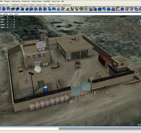 3d afghan police compound base model