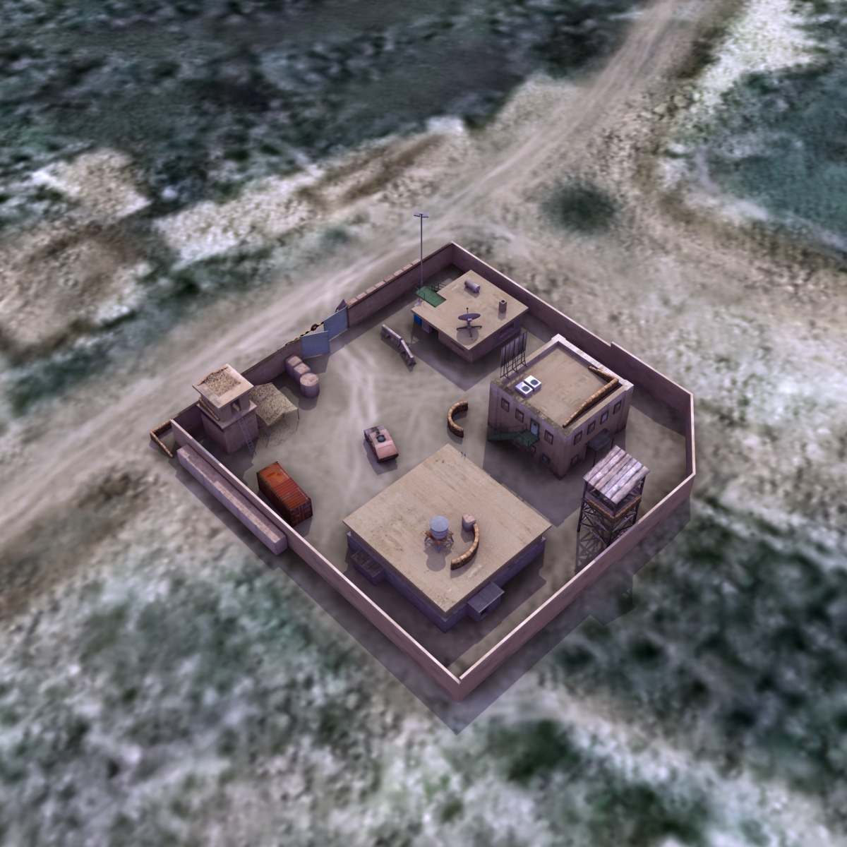 3d afghan police compound base model