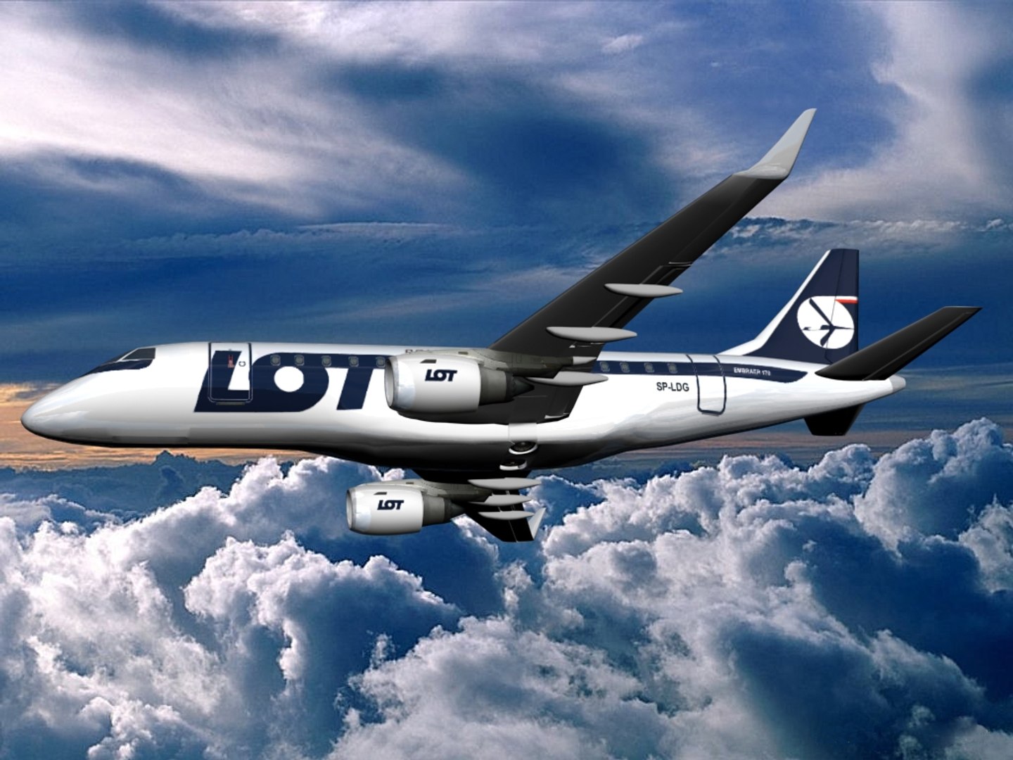 Plane Embraer 170 Lot 3d Model